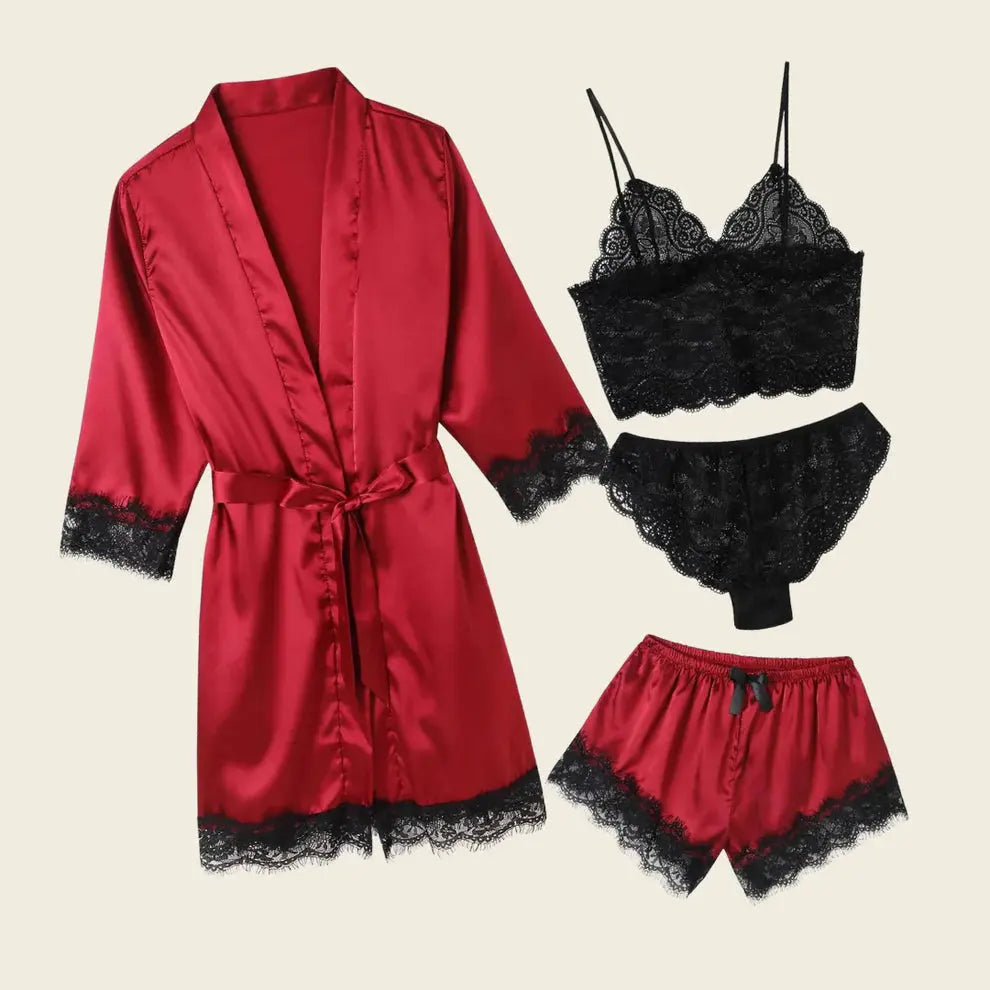 LacyNighty™ Midnight Glow 4-Piece Set - Lacy Nighty