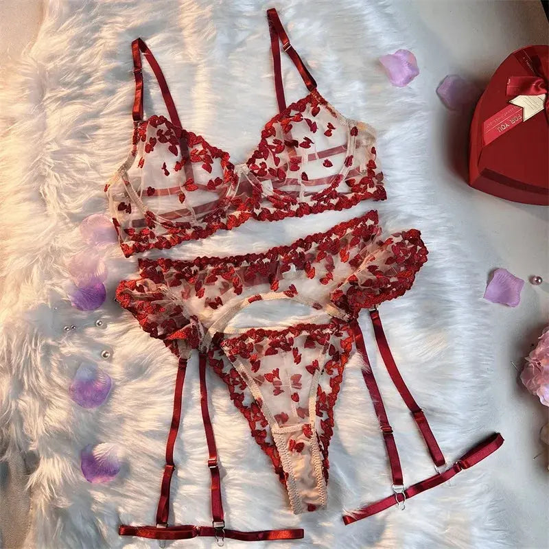 Dusky Dreams Bra Set - Lacy Nighty